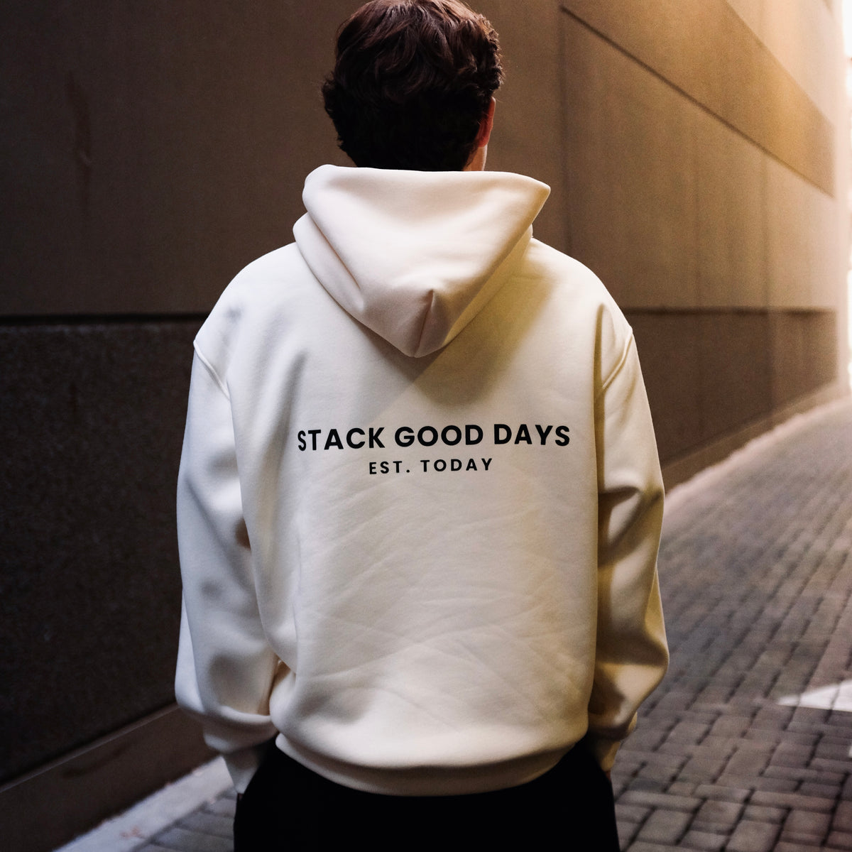 "Classic" Hoodie 2.0 - Beige – Stack Good Days